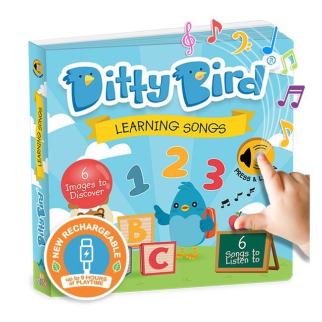 Ditty Bird Interactive Rechargeable Board Book - Learning Songs